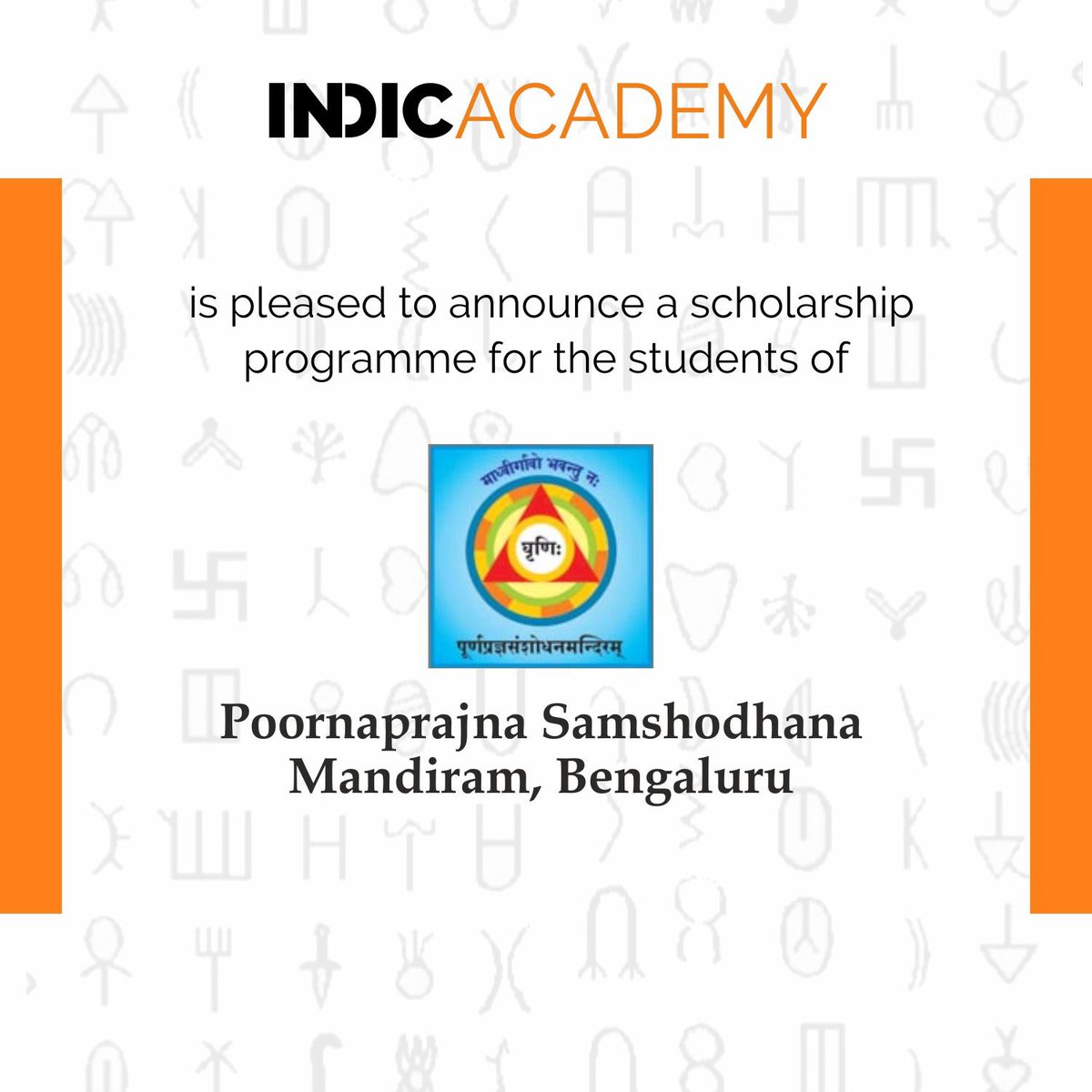 Indic Academy Scholarship Support for Poorna Prajna Samshodhana ...