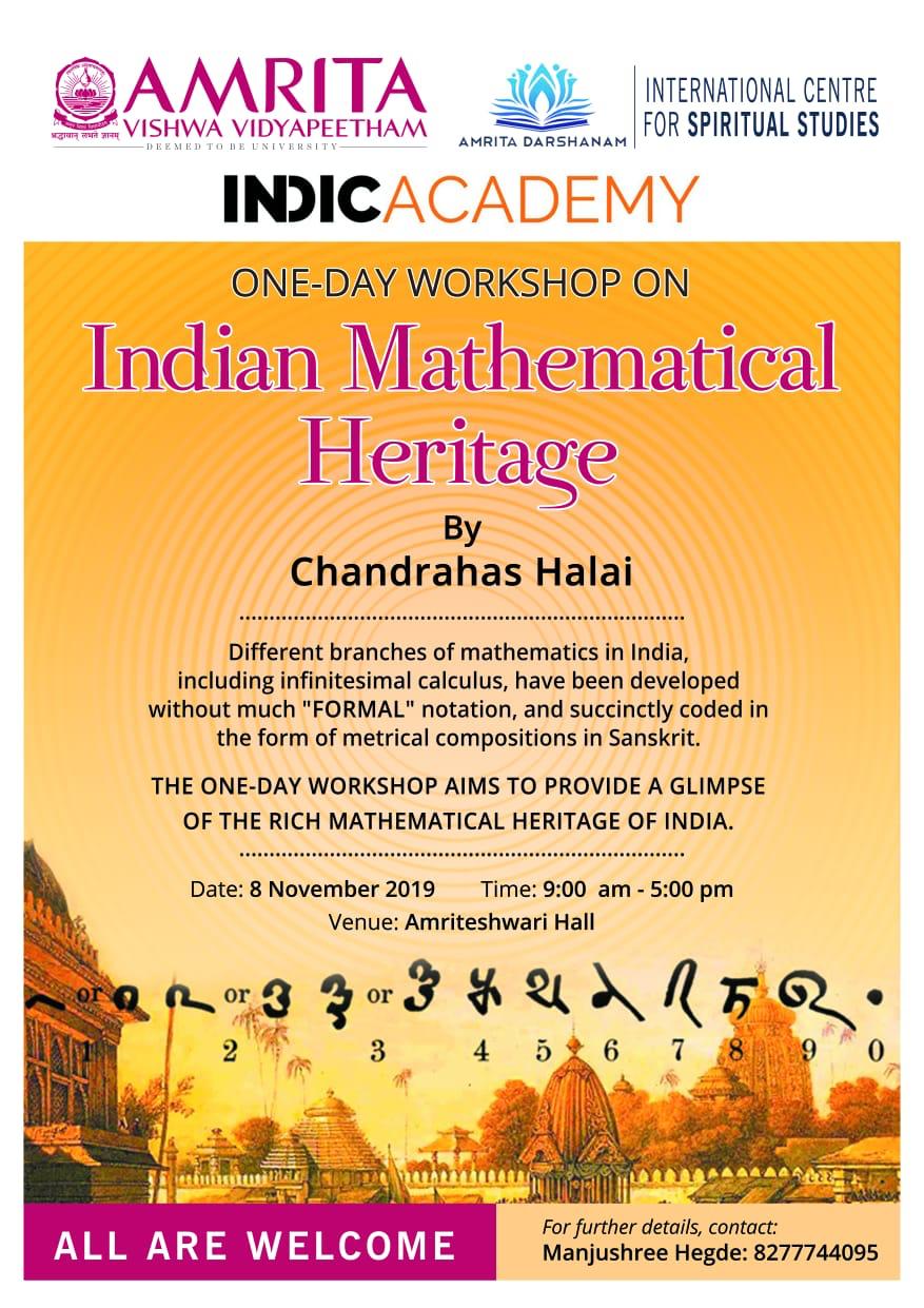 Indian Mathematical Heritage: A Workshop - Indica Today